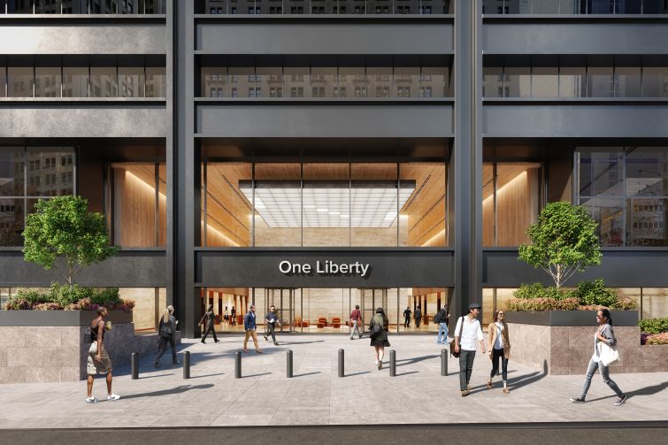 Brookfield Thinks Beyond Steel in One Liberty Plaza Lobby Revamping ...
